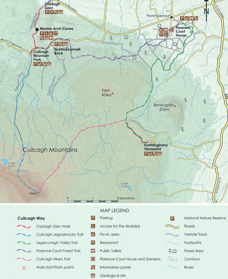 Cuilcagh Mountain Loop Walk and Legnabrocky Trail, Marble Arch Park ...